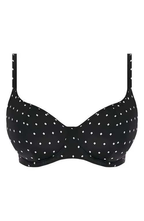 Freya Jewel Cove Underwire Sweetheart Padded Bikini Top - Black