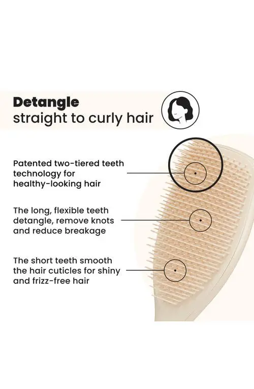 TANGLE TEEZER Large Ultimate Detangler Hairbrushthick To Wavy - Vanilla Latte