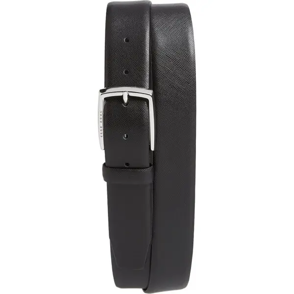 BOSS Celie Saffiano Leather Belt - Black
