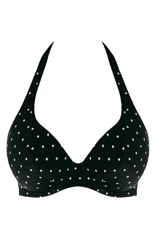 Freya Jewel Cove Underwire Halter Bikini Top - Black