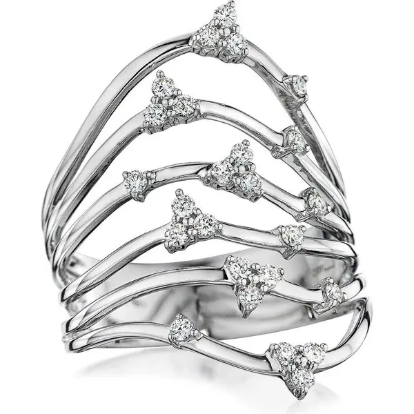 Hueb Luminus Diamond Stacked Ring - White Gold