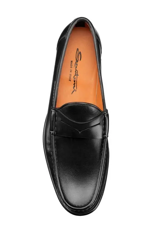Santoni Ascott Penny Loafer - Black
