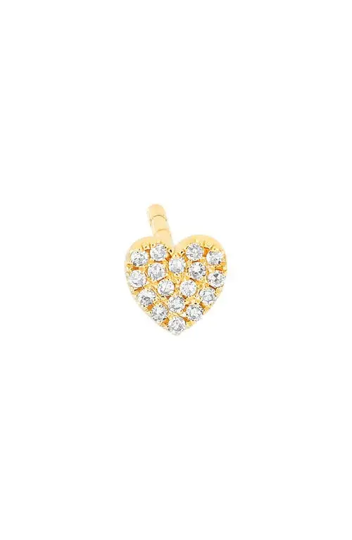 Ef Collection Baby Diamond Heart Stud Earring - Yellow Gold/diamond