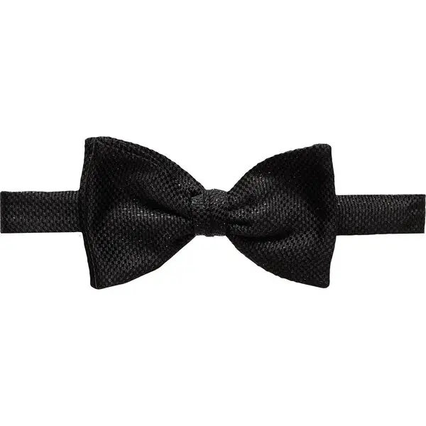 Eton Solid Silk-blend Bow Tie - Black