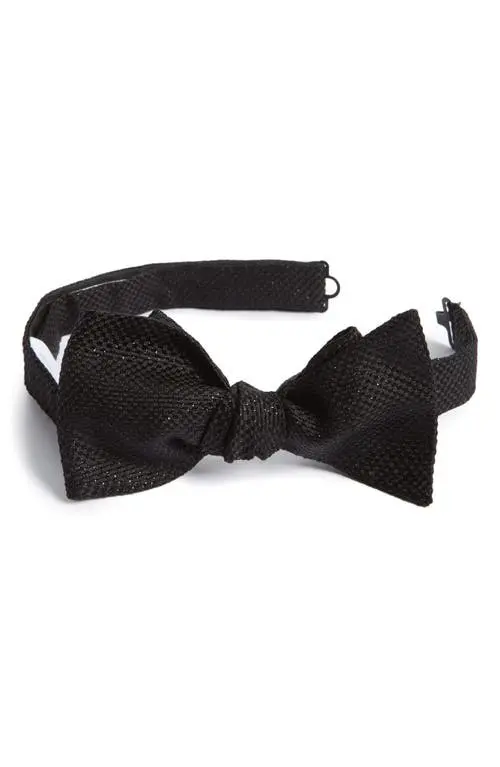 Eton Solid Silk-blend Bow Tie - Black