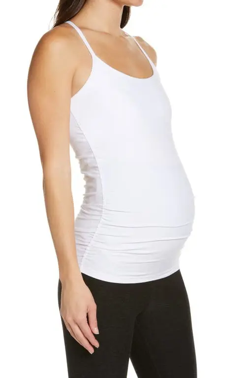 Beyond Yoga Maternity Racerback Tank - Cloud White