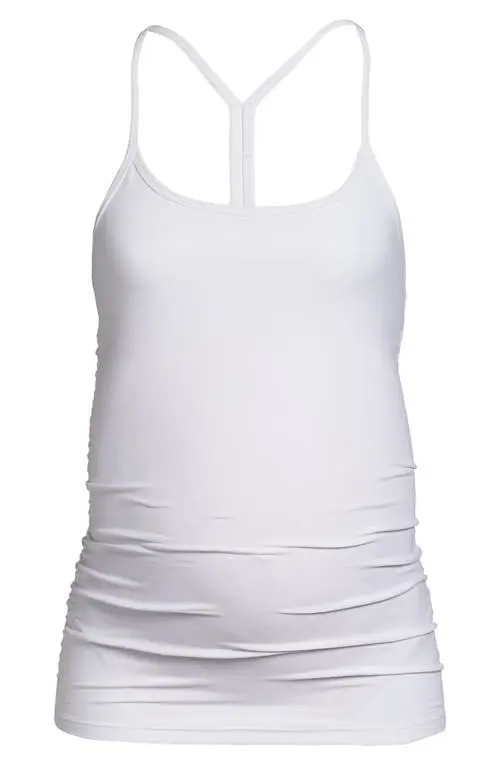 Beyond Yoga Maternity Racerback Tank - Cloud White