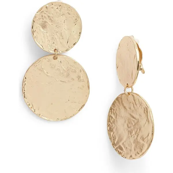 KARINE SULTAN Aimee Large Disc Clip Earrings - Gold