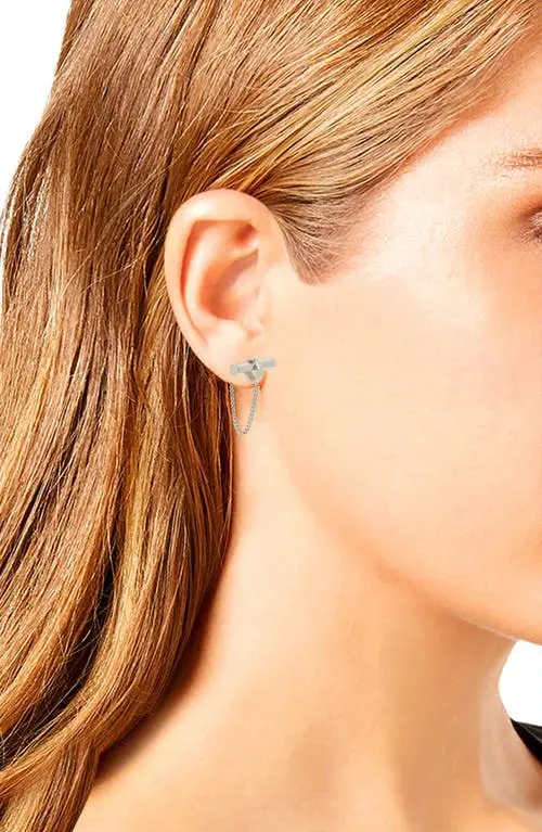 ALLSAINTS Toggle & Chain Earrings - Rhodium