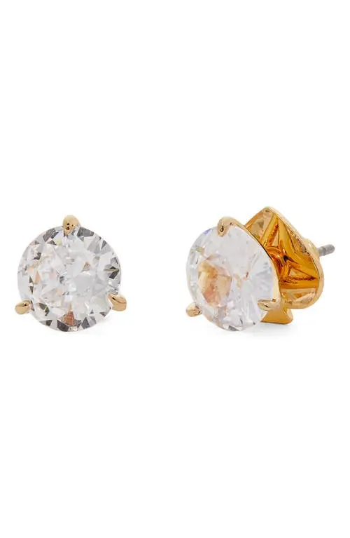 Kate Spade New York Trio Prong Stud Earrings - Clear/gold