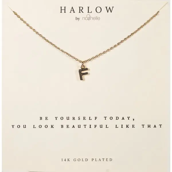 NASHELLE Initial Charm Pendant Necklace - Gold F
