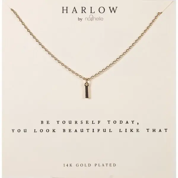 NASHELLE Initial Charm Pendant Necklace - Gold I