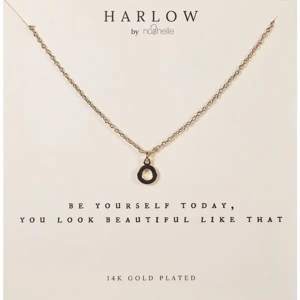 NASHELLE Initial Charm Pendant Necklace - Gold O