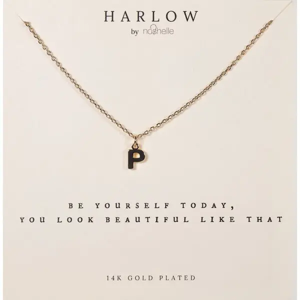 NASHELLE Initial Charm Pendant Necklace - Gold P