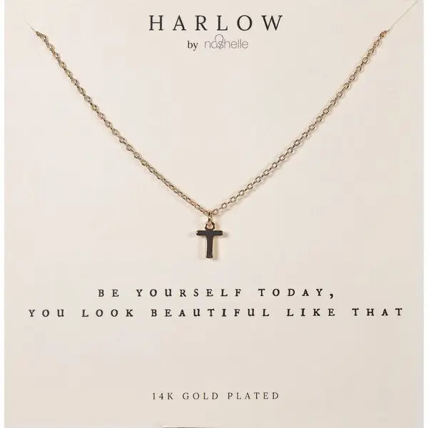 NASHELLE Initial Charm Pendant Necklace - Gold T