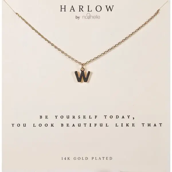 NASHELLE Initial Charm Pendant Necklace - Gold W