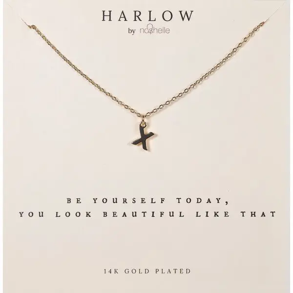NASHELLE Initial Charm Pendant Necklace - Gold X