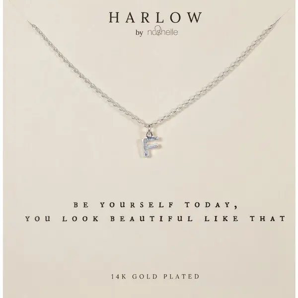 NASHELLE Initial Charm Pendant Necklace - Silver F