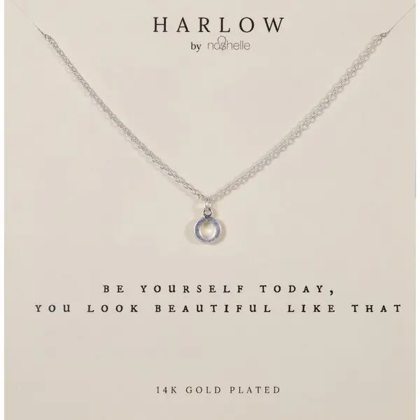 NASHELLE Initial Charm Pendant Necklace - Silver O