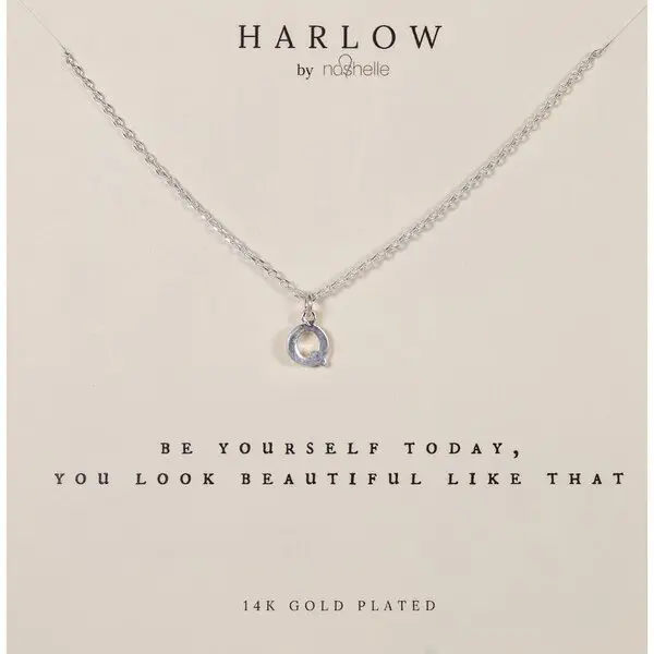 NASHELLE Initial Charm Pendant Necklace - Silver Q