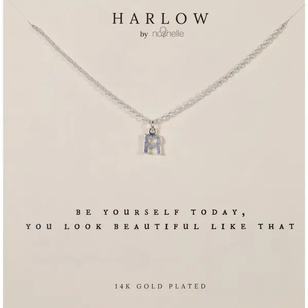 NASHELLE Initial Charm Pendant Necklace - Silver R