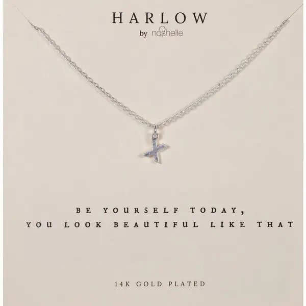 NASHELLE Initial Charm Pendant Necklace - Silver X