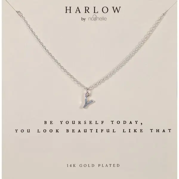 NASHELLE Initial Charm Pendant Necklace - Silver Y