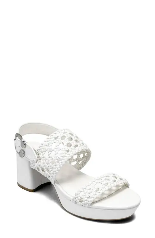Aerosoles Platform Slingback Sandal - White Open Woven
