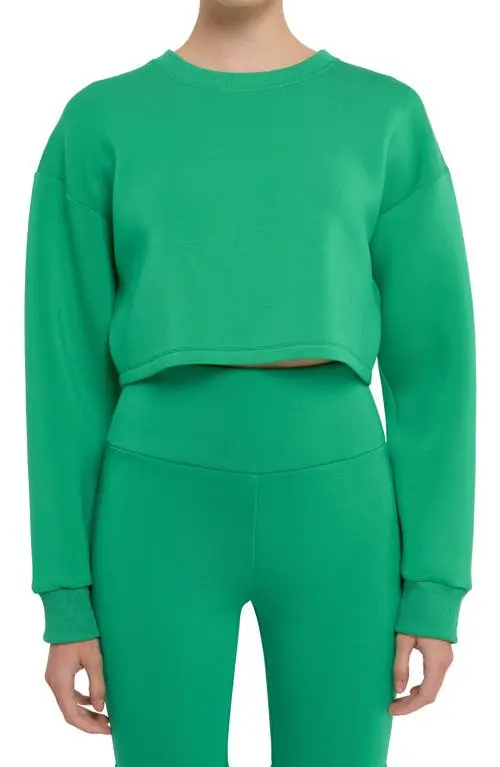 GREY LAB Lounge Wear Cropped Crewneck Sweatshirt