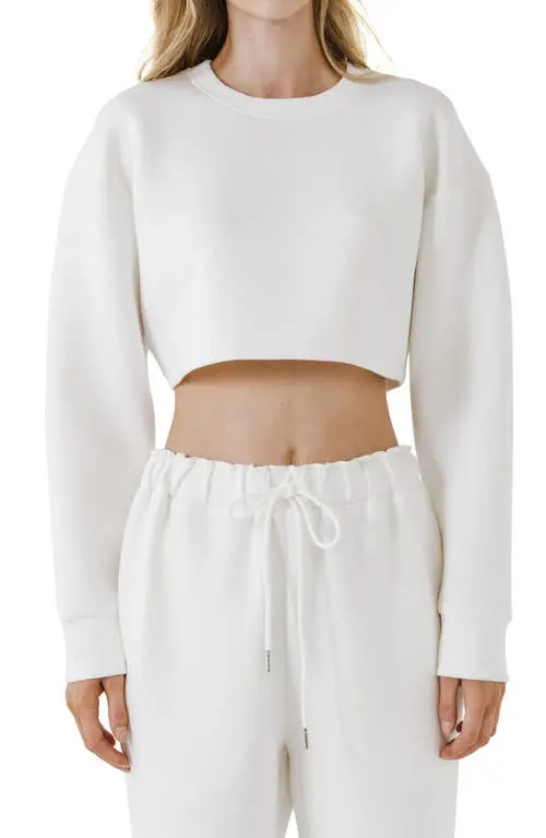 GREY LAB Lounge Wear Cropped Crewneck Sweatshirt