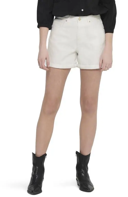 Only High-waisted Cuffed Denim Shorts