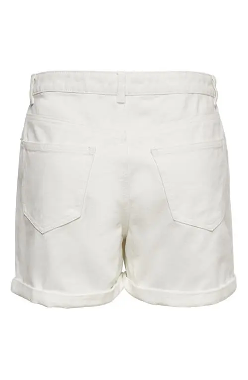 Only High-waisted Cuffed Denim Shorts