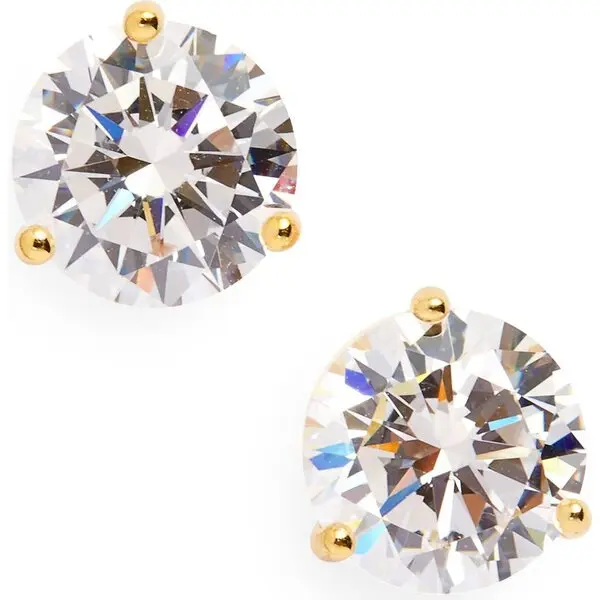 Nordstrom Cubic Zirconia Stud Earrings 3ct - Gold