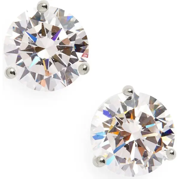 Nordstrom Cubic Zirconia Stud Earrings 3ct - Platinum