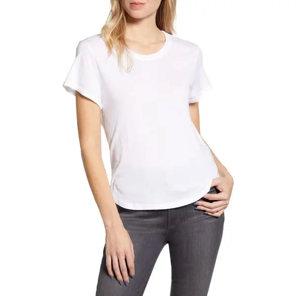 Splendid Abbie Crewneck Cotton Blend Tee - White