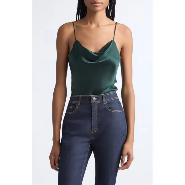 Cinq À Sept Marta Silk Camisole - Deep Malachite