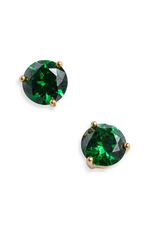 Nordstrom Cubic Zirconia Stud Earrings - Emerald- Gold