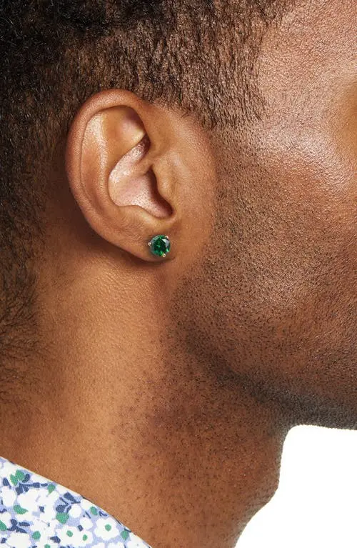 Nordstrom Cubic Zirconia Stud Earrings - Emerald- Gold