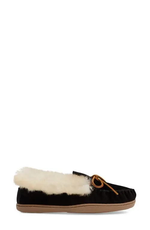 Minnetonka Alpine Genuine Shearling Slipper - Black
