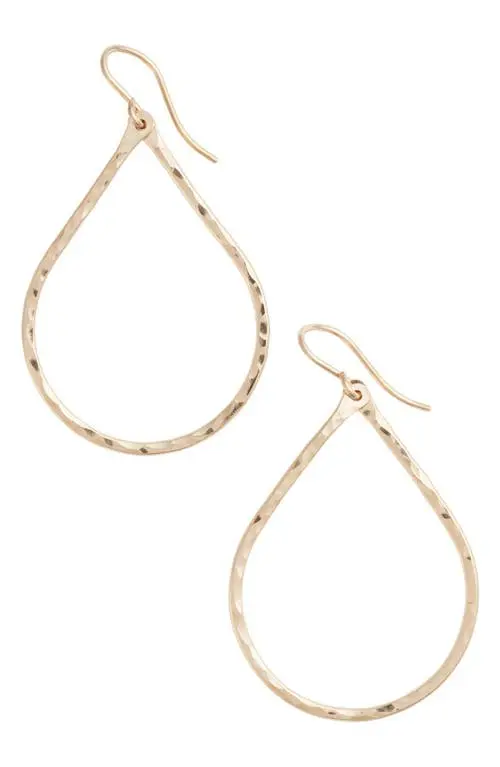NASHELLE Pure Small Hammered Teardrop Earrings - Gold