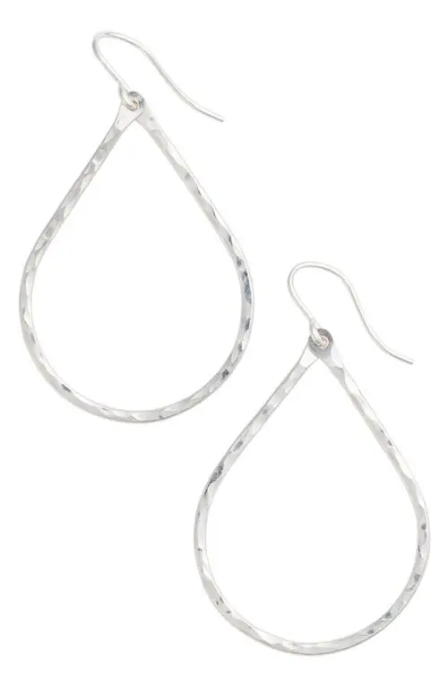 NASHELLE Pure Small Hammered Teardrop Earrings - Silver