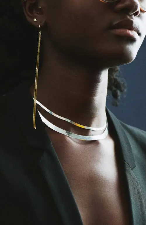 LOREN STEWART Sterling Herringbone Necklace