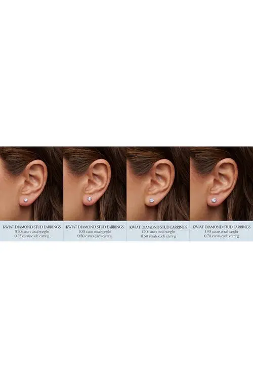 Kwiat Round Brilliant Cut Diamond Stud Earrings, 1.40ct - Platinum
