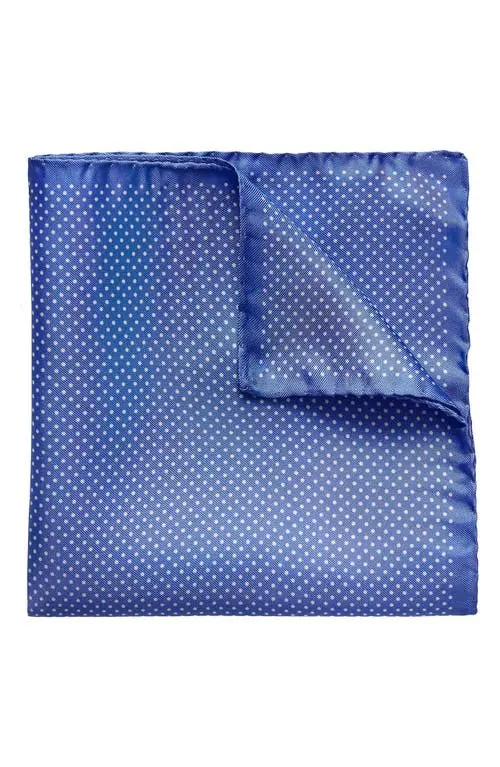 Eton Dot Silk Pocket Square - Medium Blue
