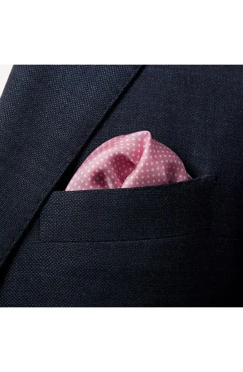 Eton Dot Silk Pocket Square - Pink/red