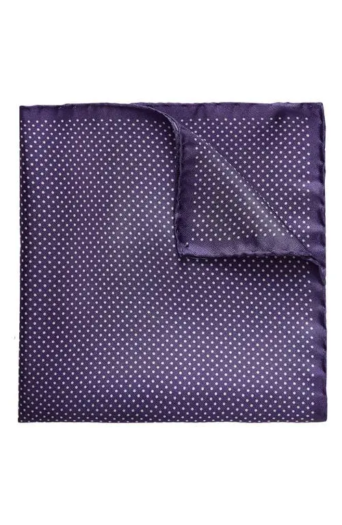 Eton Dot Silk Pocket Square - Purple