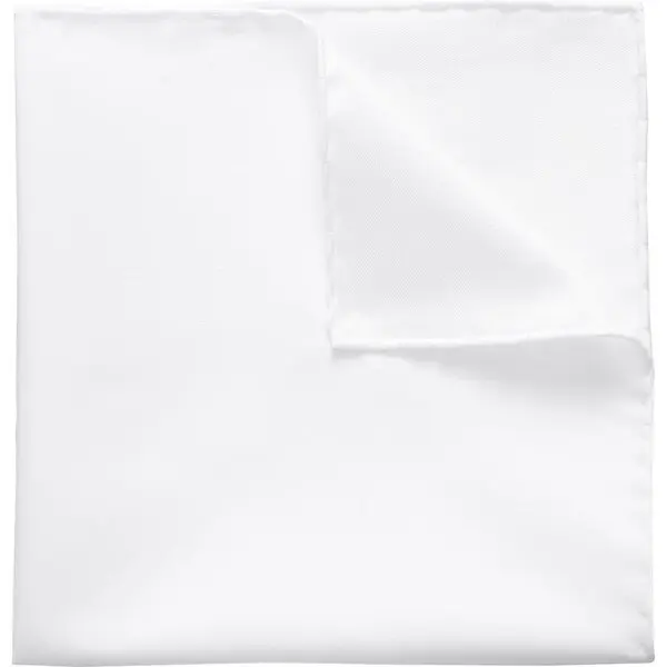 Eton Cotton Twill Pocket Square - White