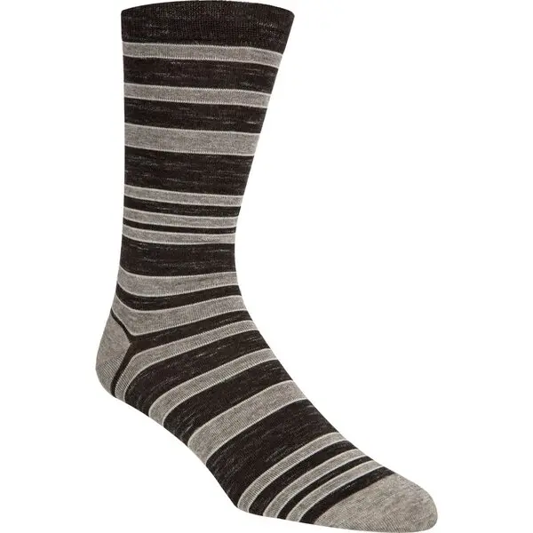 Cole Haan Striped Dress Socks - Black Rain Heather