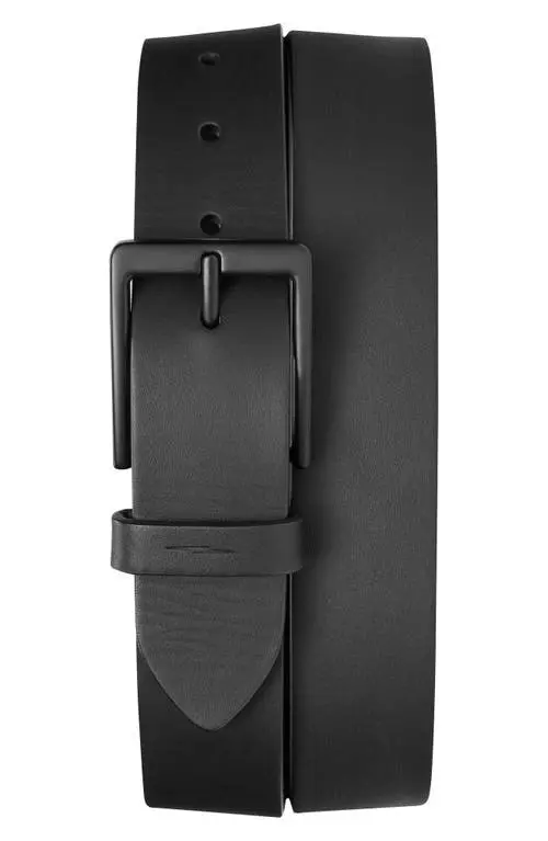 Shinola Lightning Bolt Keeper Leather Belt - Black