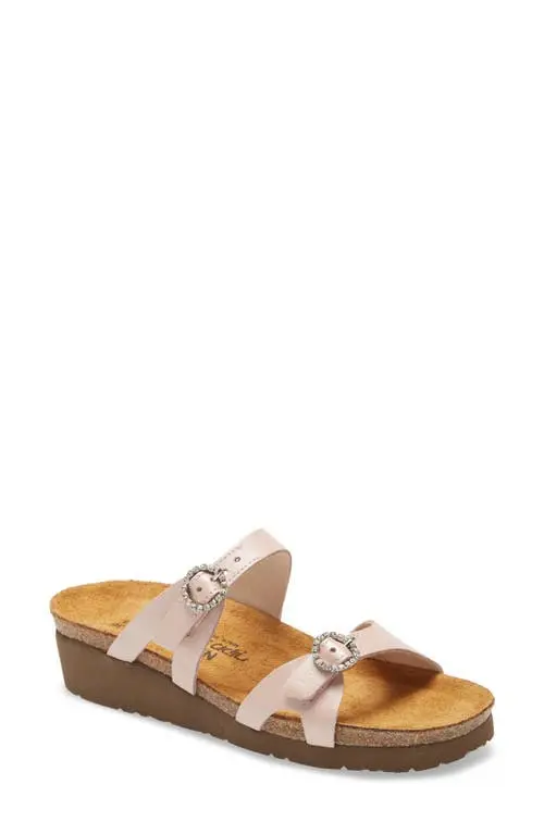 Naot Kate Rhinestone Buckle Sandal - Pear Rose Leather